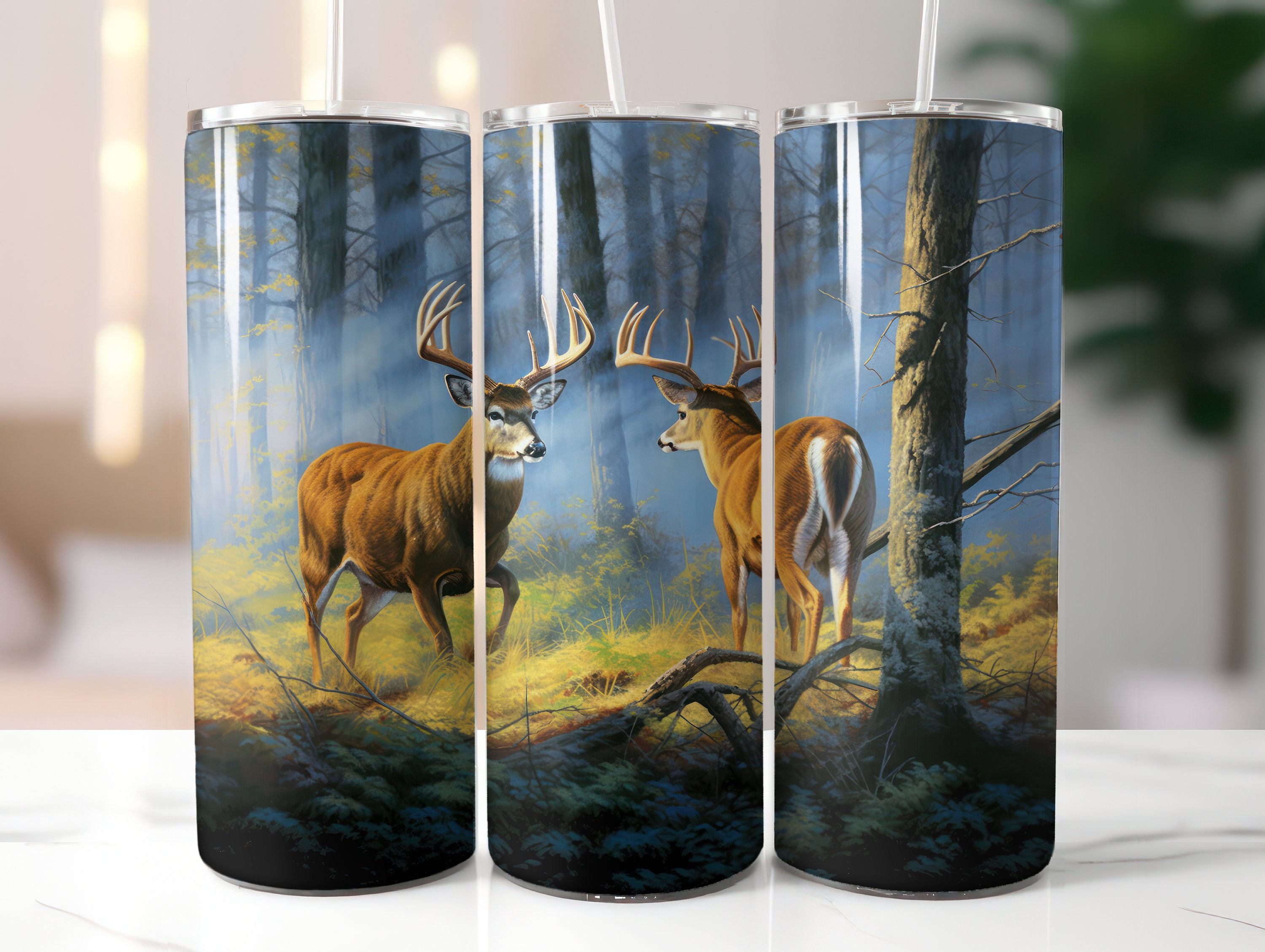Deer Hunting Tumbler Wrap Outdoors 20oz Skinny Tumbler Sublimation ...