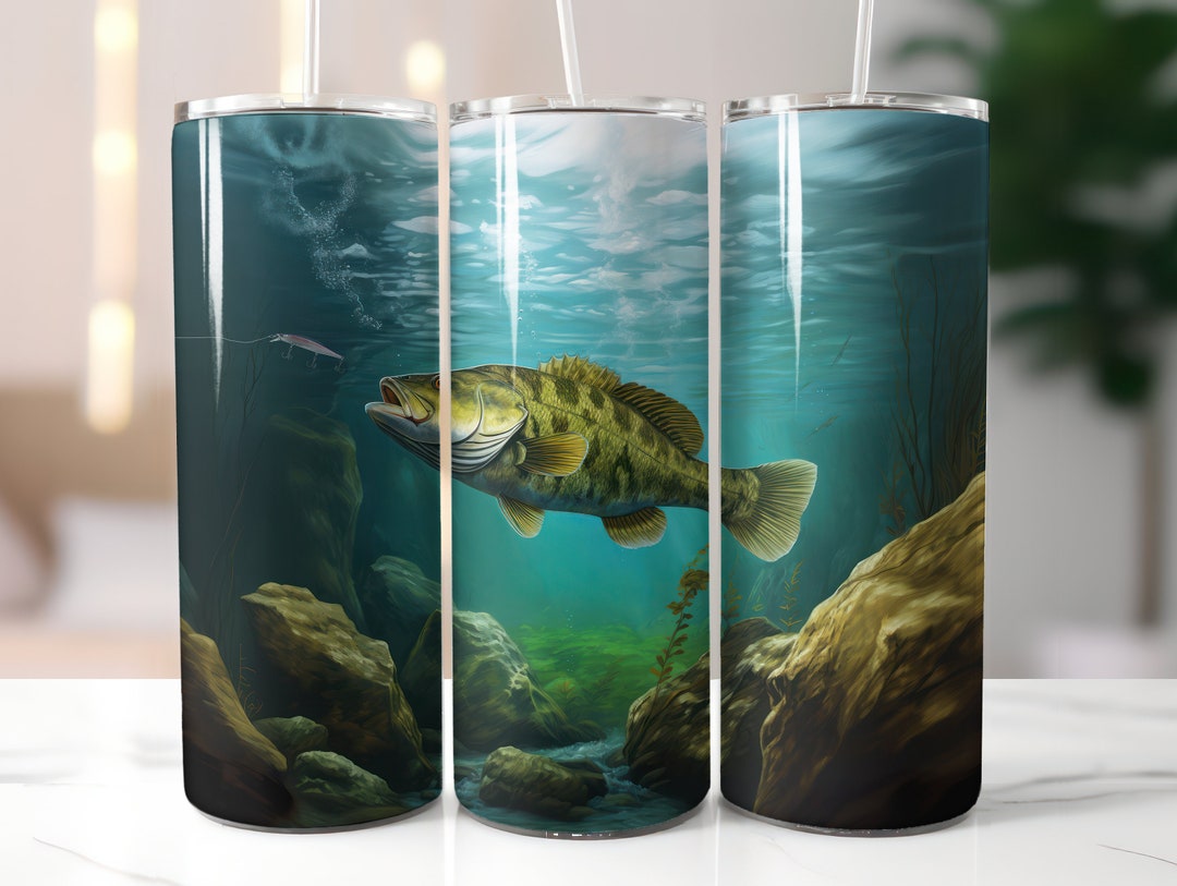 Smallmouth Bass Tumbler Wrap Fishing Tumbler Wrap for 20oz Sublimation ...