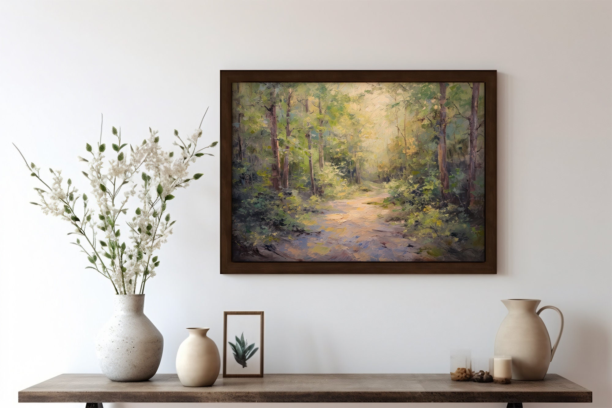 Green Forest Wall Art, Printable Décor, Digital Download Wall Art, Wall ...