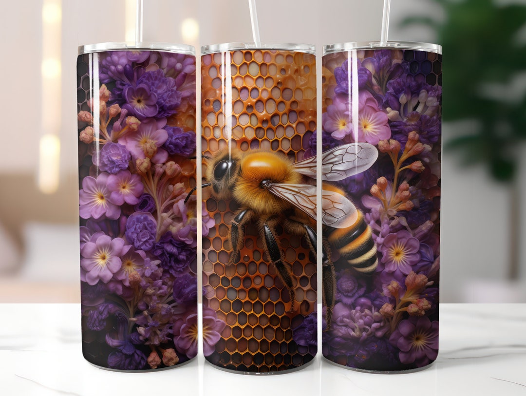 3d Bee Tumbler Wrap Honeycomb 20 Oz Skinny Tumbler Sublimation Design ...
