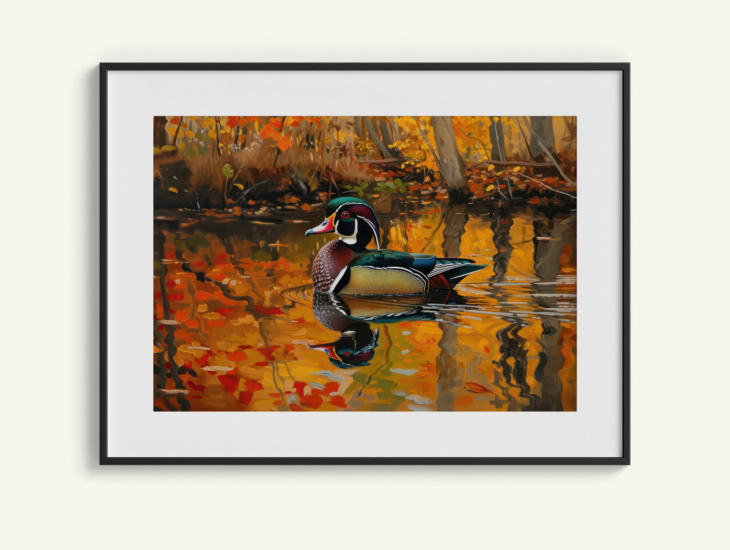 Wood Duck Wall Art, 5 Pack, Printable Country Décor Digital Download ...