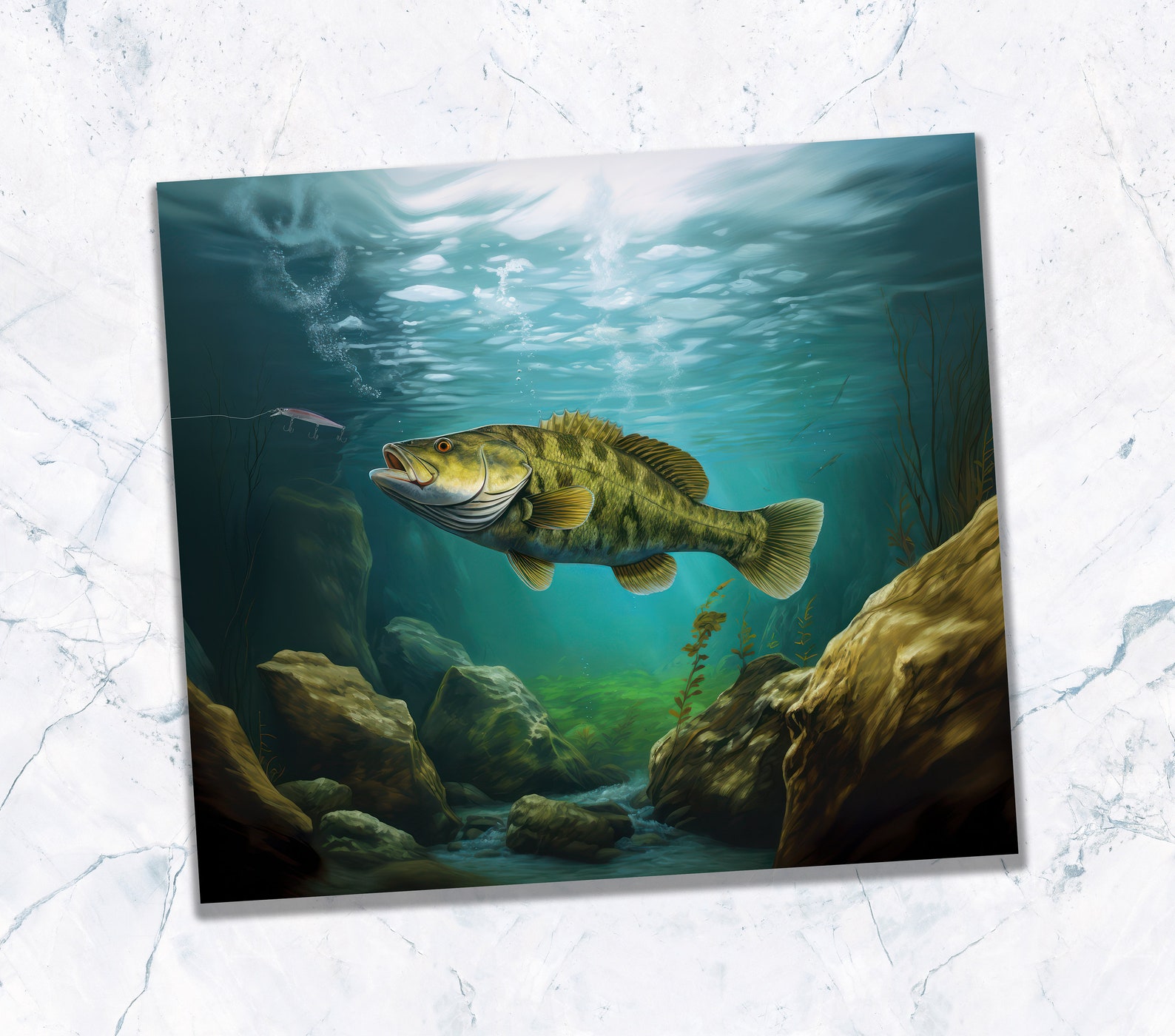 Smallmouth Bass Tumbler Wrap Fishing Tumbler Wrap for 20oz Sublimation ...