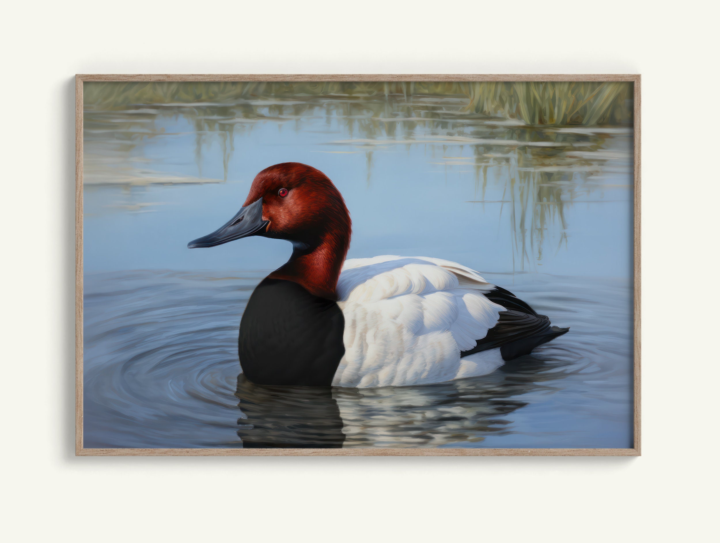Canvasback Duck Wall Art, Printable Country Décor Digital Download Wall ...
