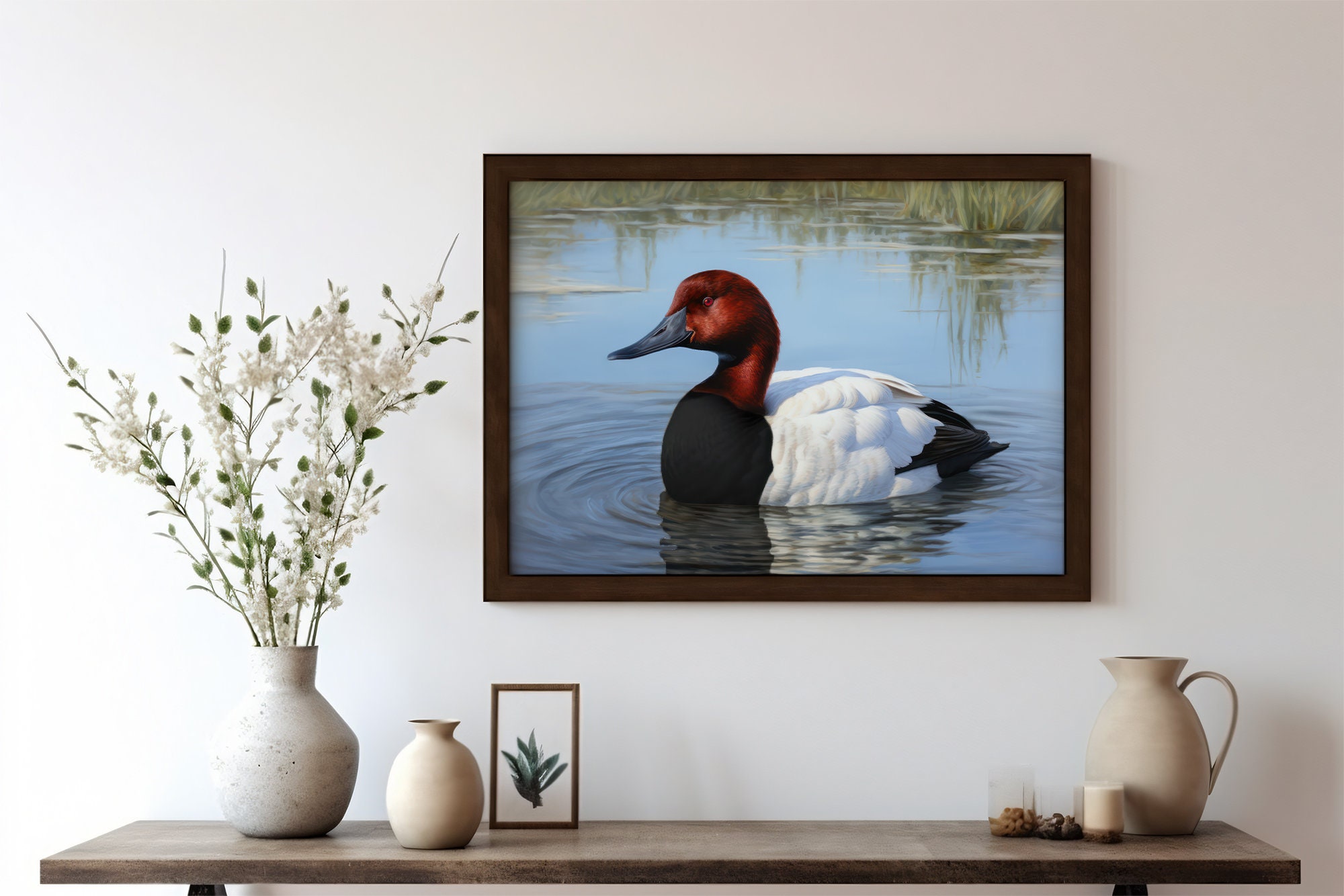 Canvasback Duck Wall Art, Printable Country Décor Digital Download Wall ...