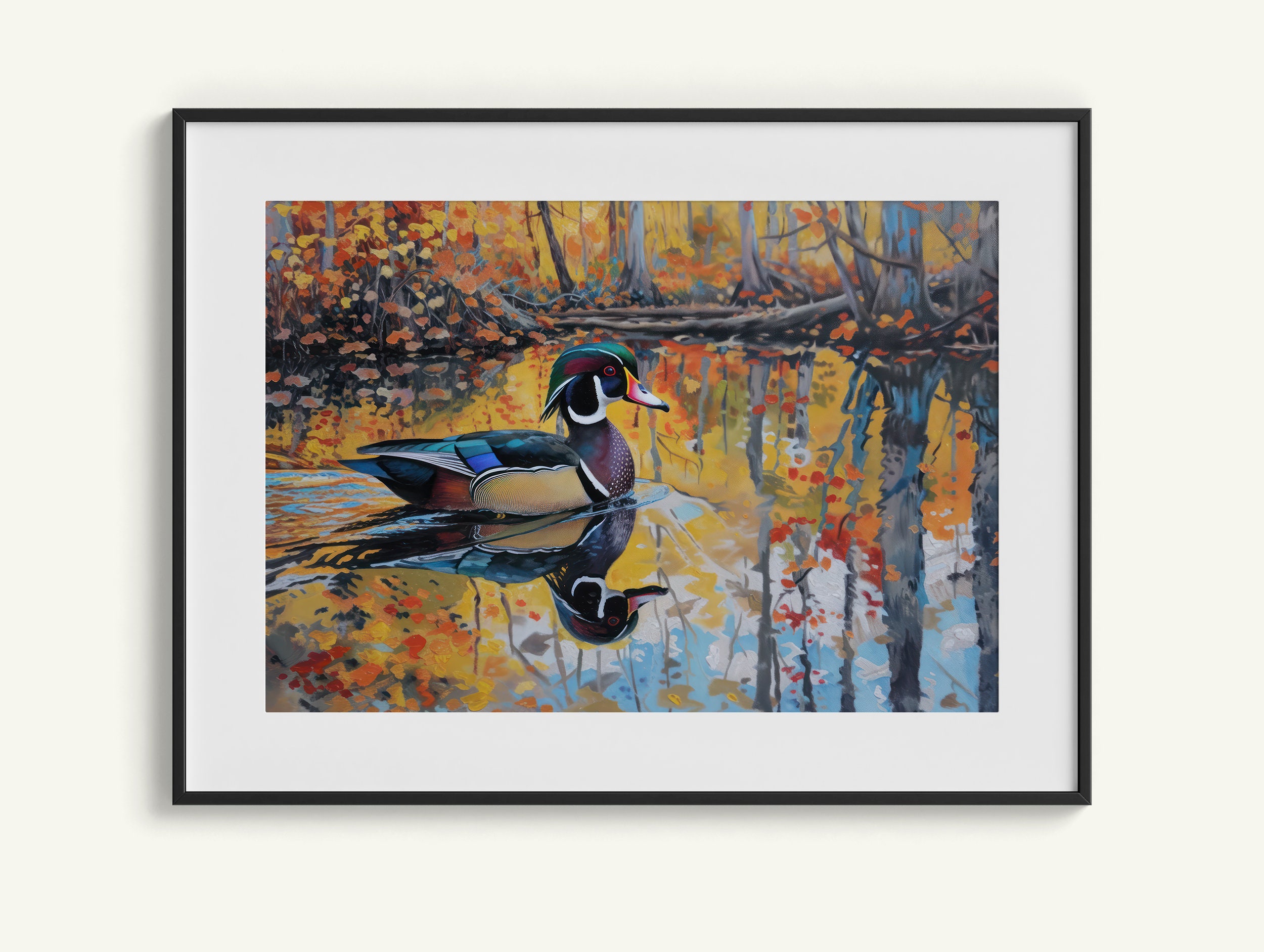 Wood Duck Wall Art, 5 Pack, Printable Country Décor Digital Download ...