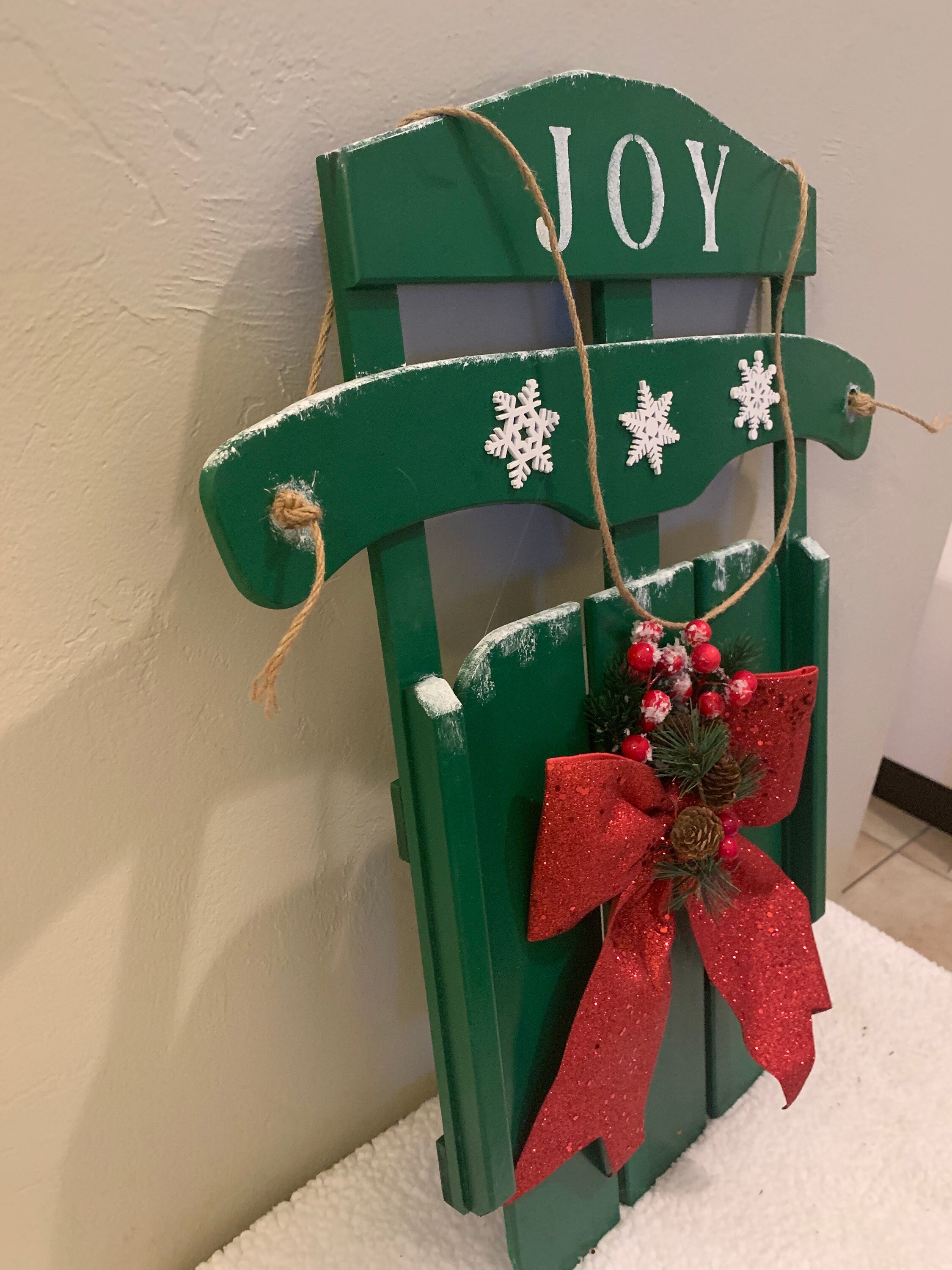 Decorated Christmas Sled Large - Etsy