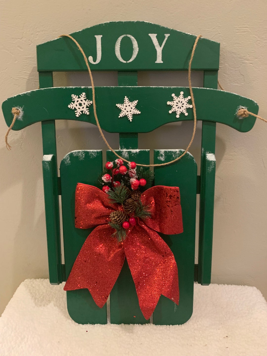 Decorated Christmas Sled Large - Etsy