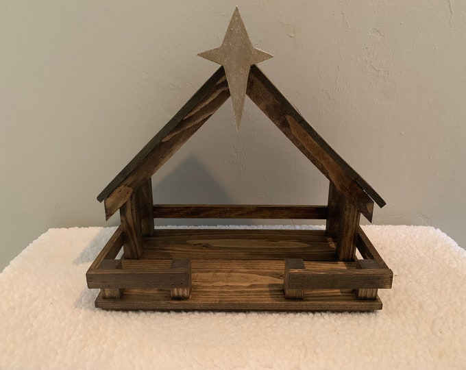 Shed Roof Nativity 12x7 Hand-crafted Wood Christmas Stable Creche ...