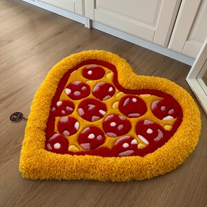 Tufted 3D Pizza Rug /handmade Custom Rug/ Heart Pizza/ - Etsy