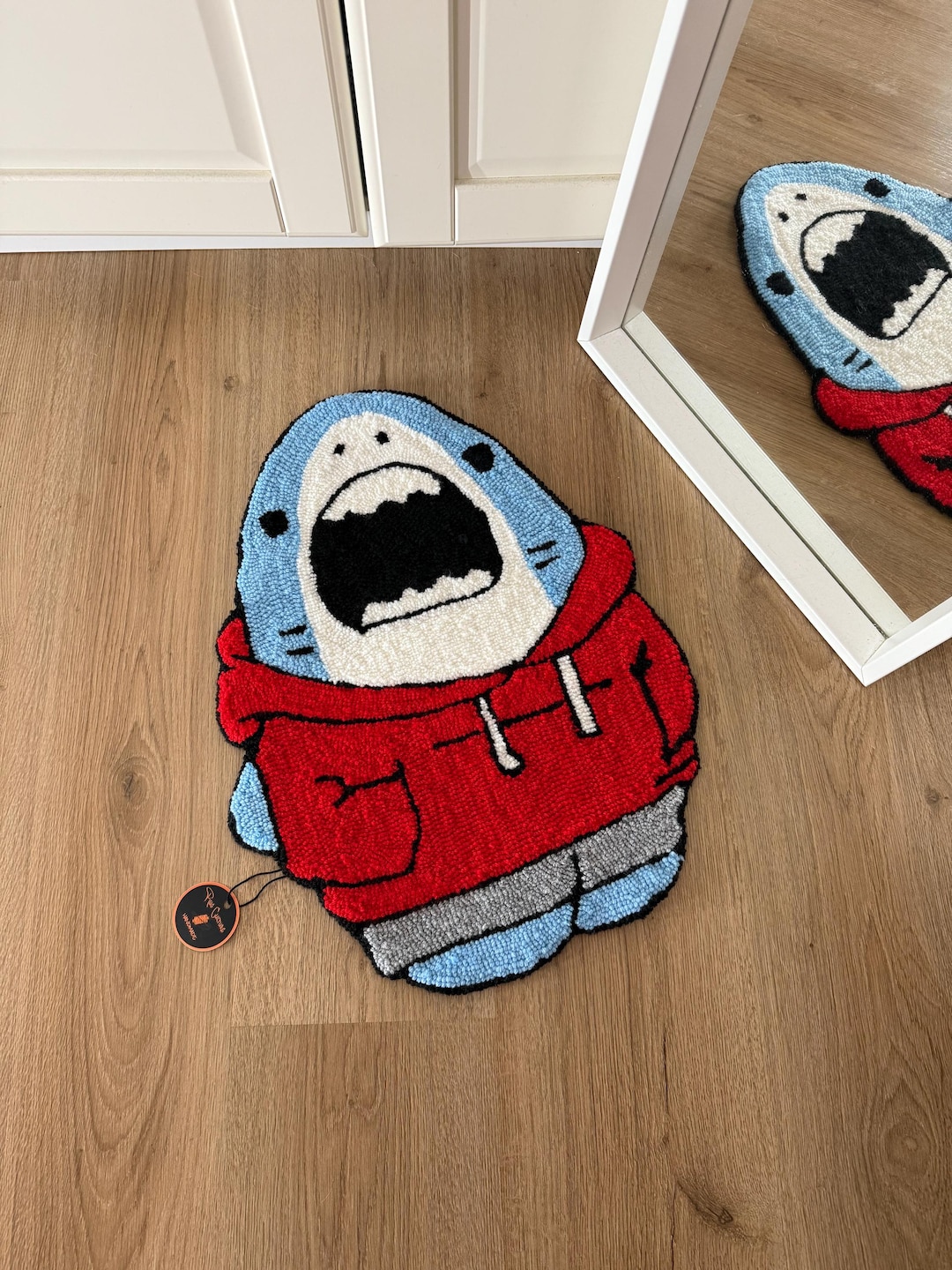 Handmade Tufted Shark Rug: Whimsical Wall Art| READY TO SHIP - Etsy