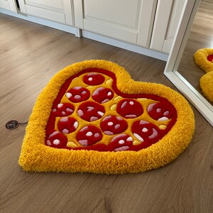Tufted 3D Pizza Rug /handmade Custom Rug/ Heart Pizza/ - Etsy