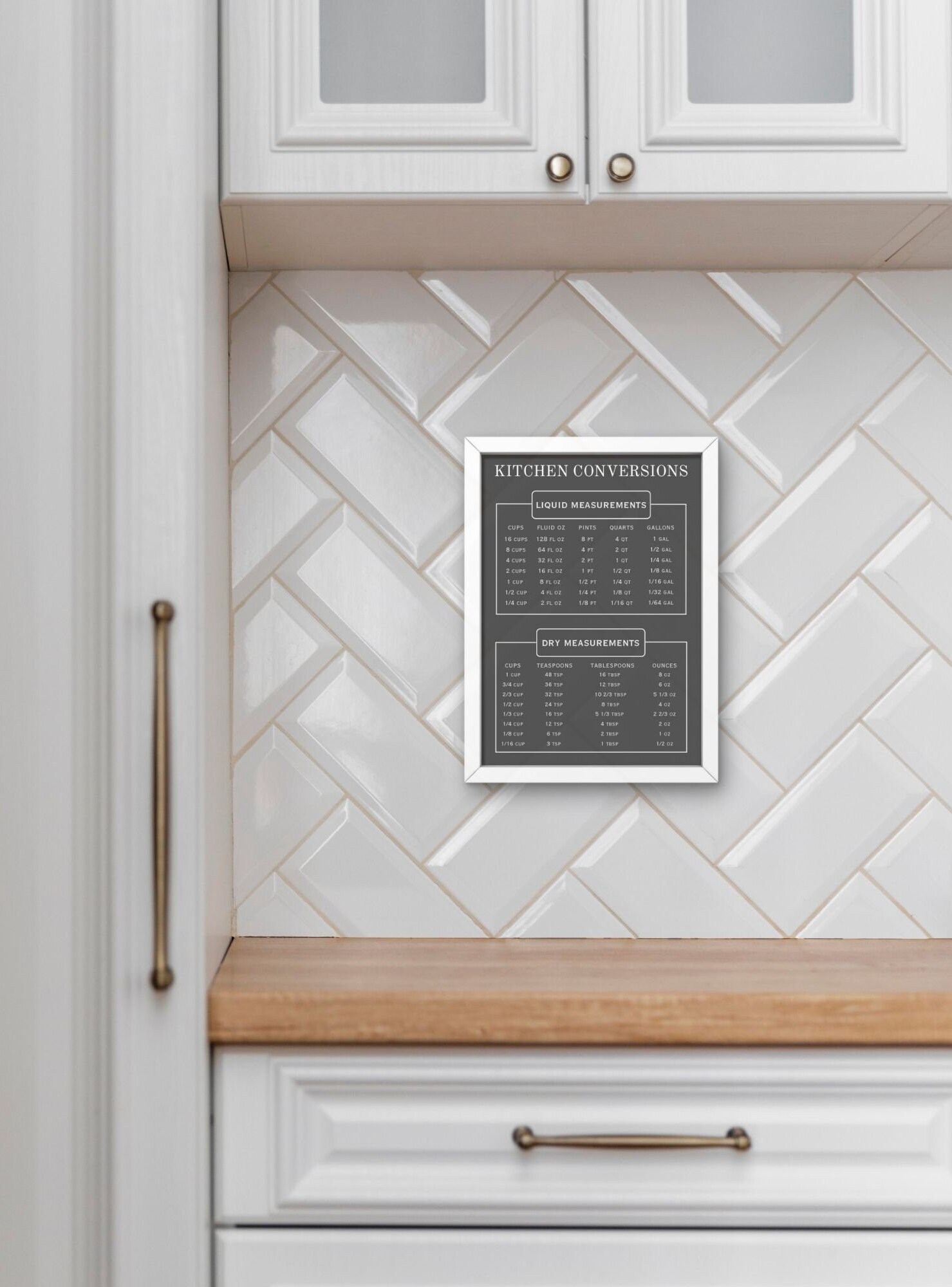 Kitchen Conversion Chart Printable Complete Minimalist Guide - Etsy