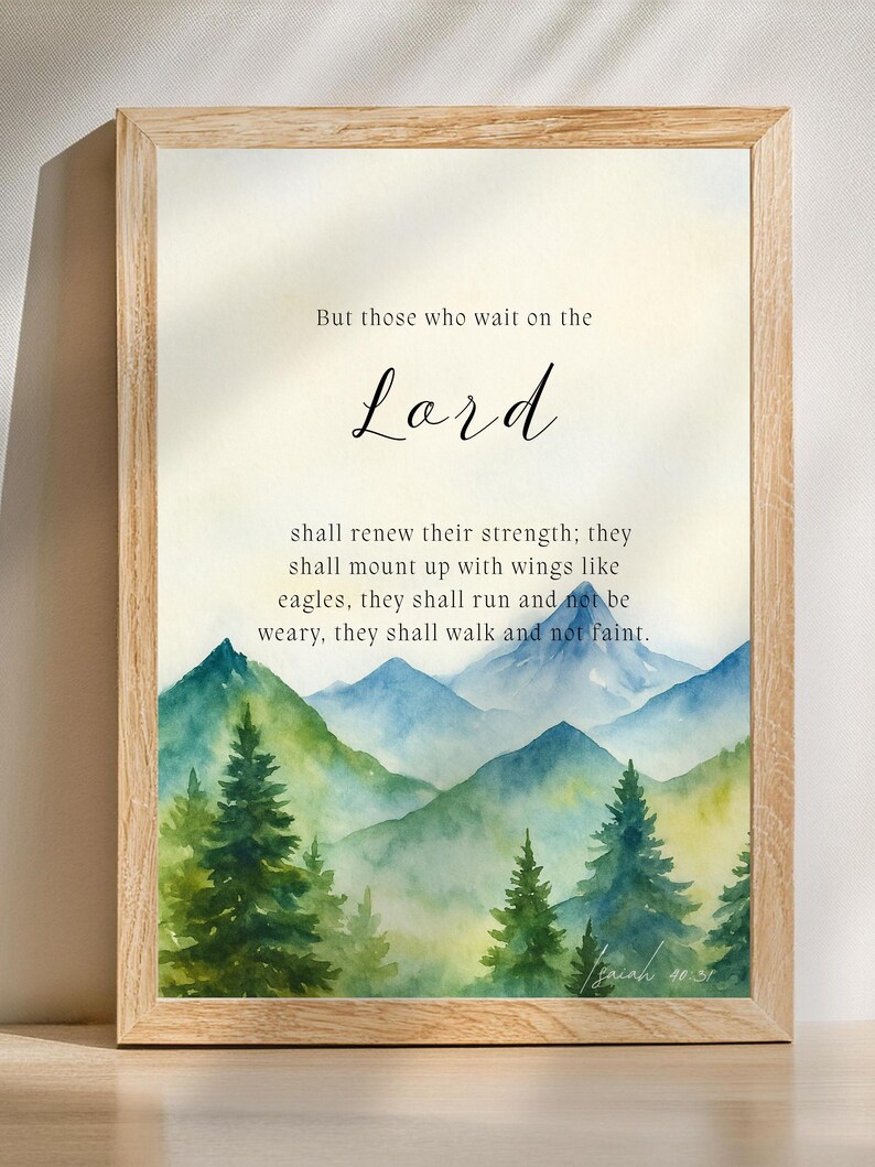 Bible Verse Wall Art Printable Renew Their Strength Wings Like Eagles ...