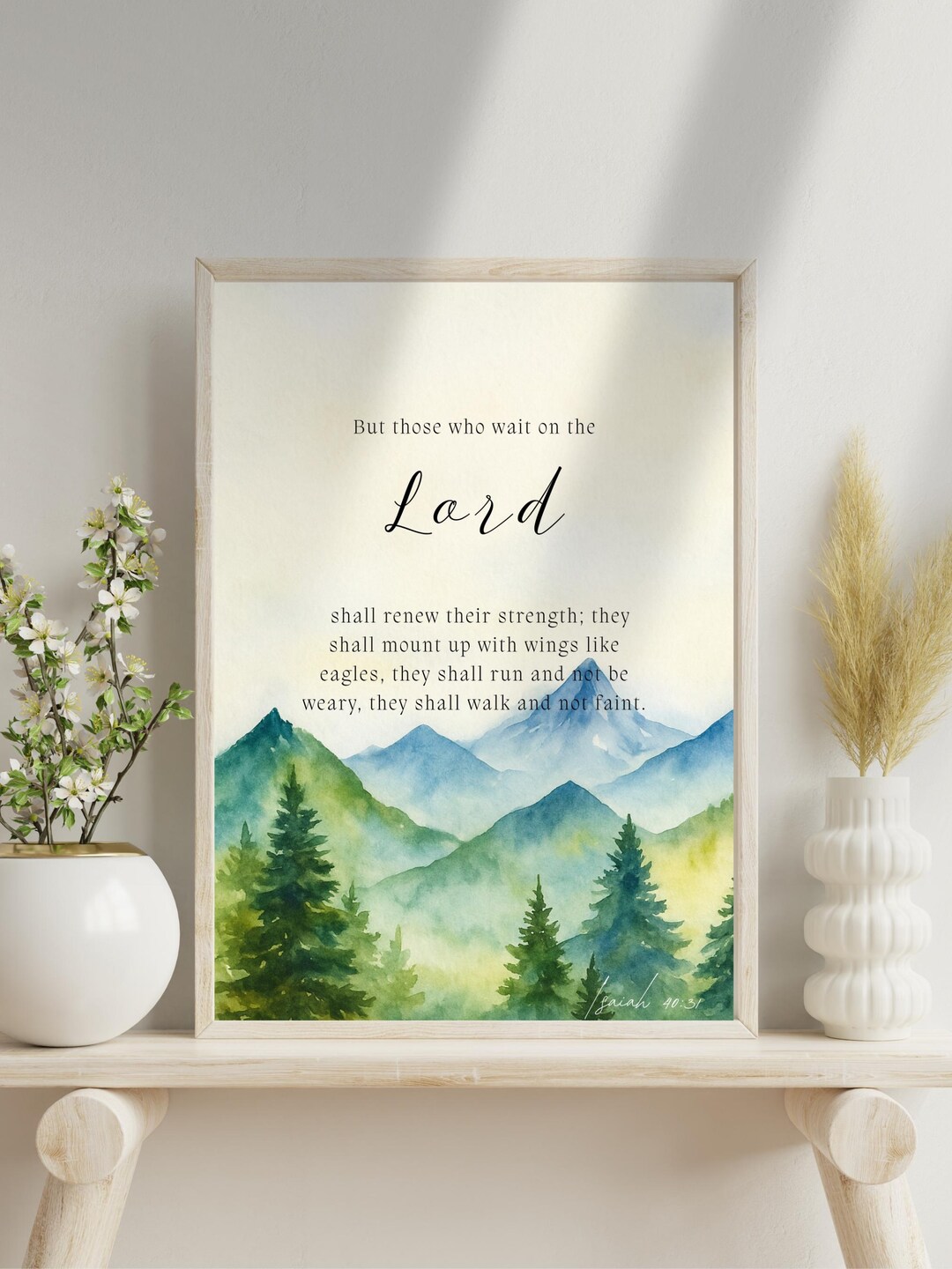 Bible Verse Wall Art Printable Renew Their Strength Wings Like Eagles ...