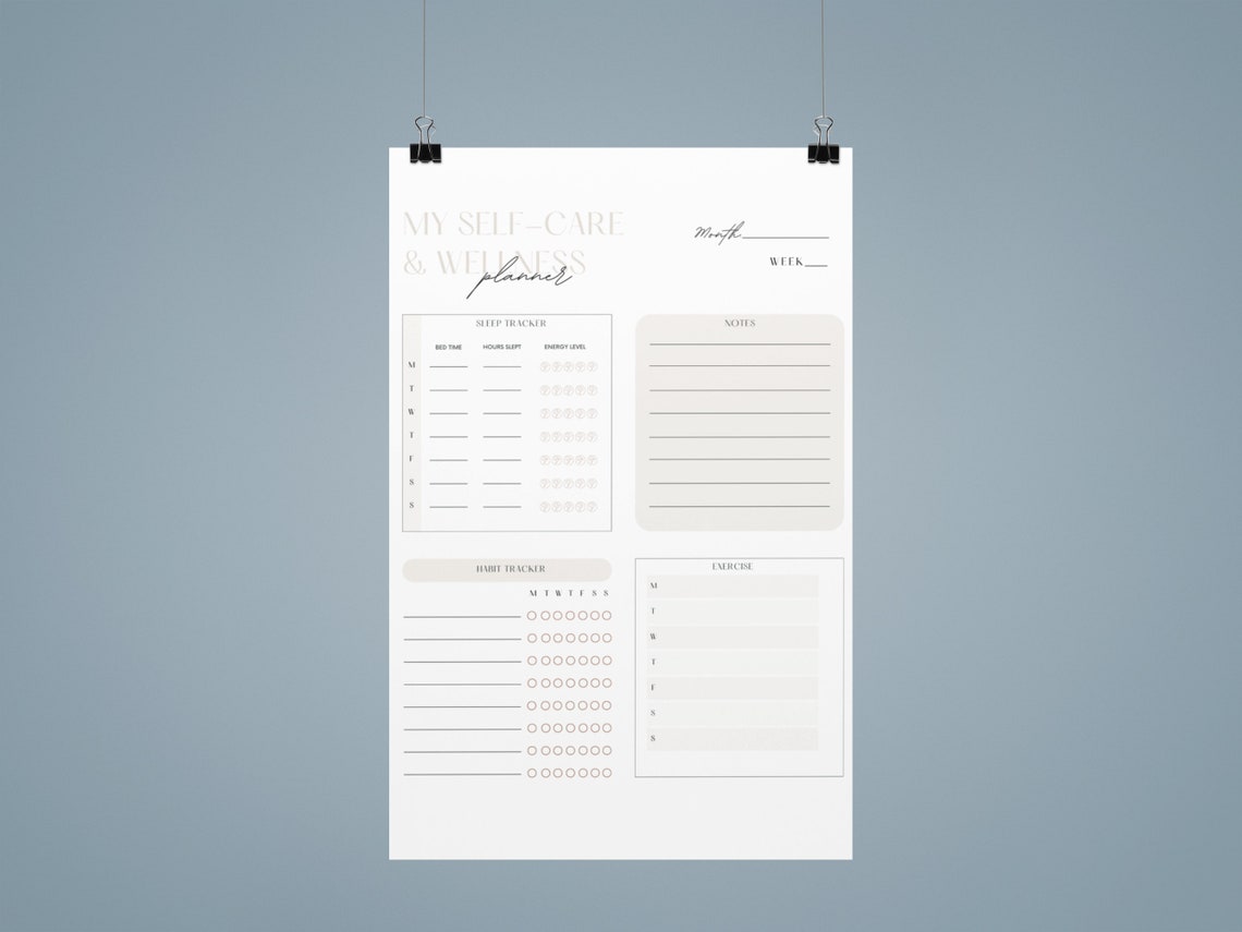 Self Care and Wellness Planner Self Care Planner to Do List Habit ...