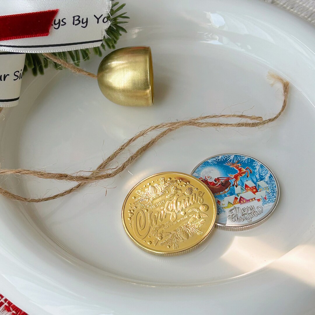 Santa Claus Metal Colored Commemorative Coin Christmas - Etsy