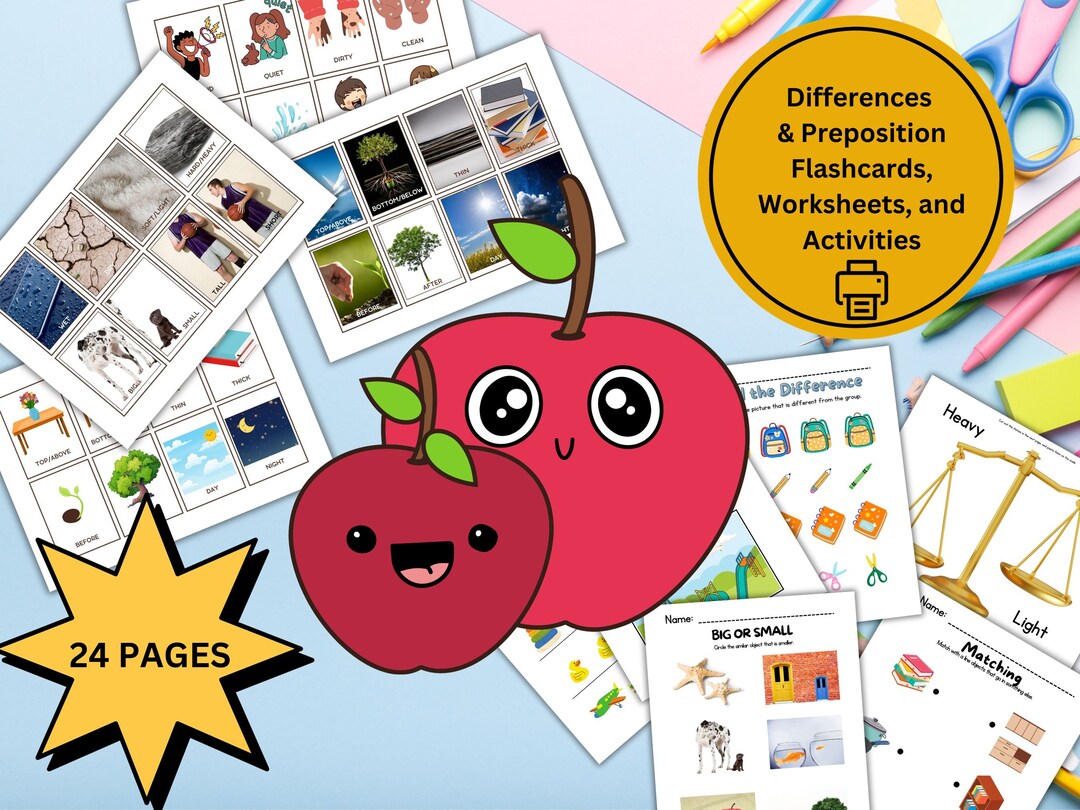 Differences, Antonyms, & Prepositions / Flashcards , Worksheets ...