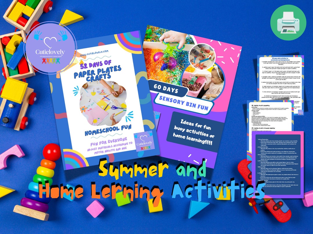 Kids Activities & Home Learning Bundle DIY Worksheets and IDEAS - Etsy