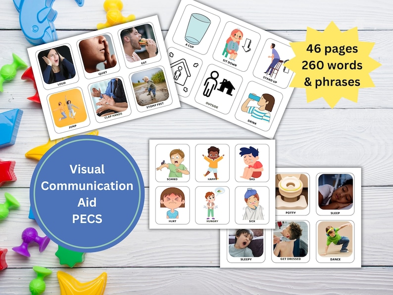 Visual Communication Aids PECS Pre-k Kindergarten , Autism Homeschool ...