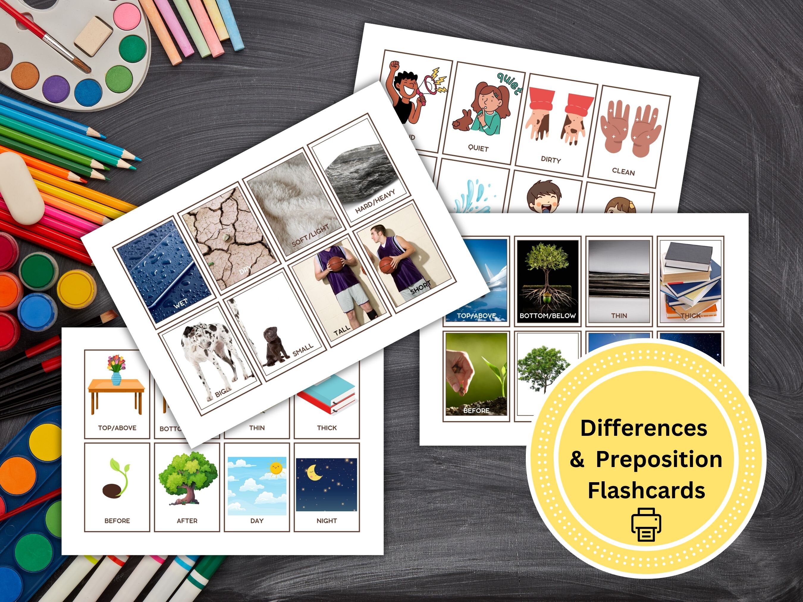 Differences, Antonyms, & Prepositions / Flashcards , Worksheets ...