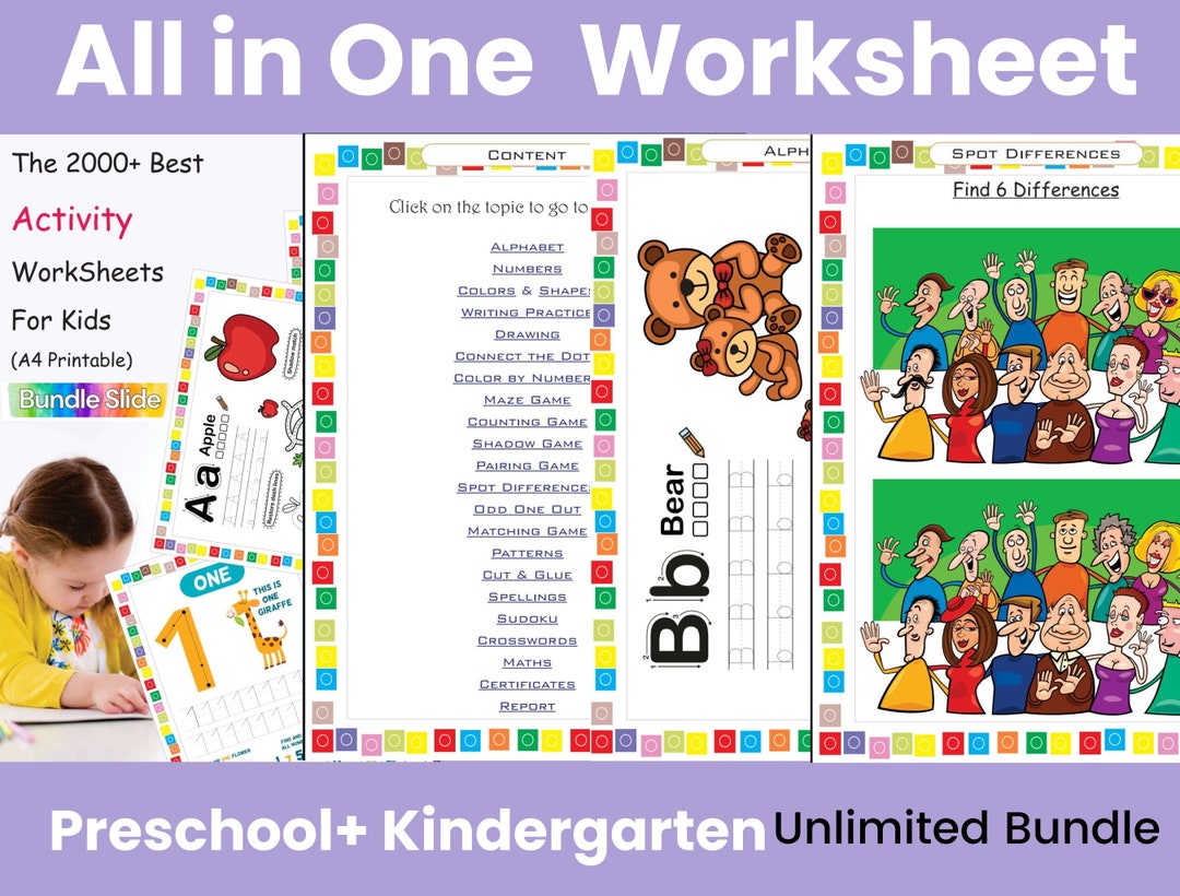Kids Printable All in One Bundle Worksheet, 2000 Pages Skills Worksheet ...