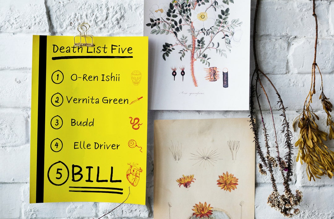 DIGITAL DOWNLOAD Kill Bill Poster // Death List Five // Quentin ...