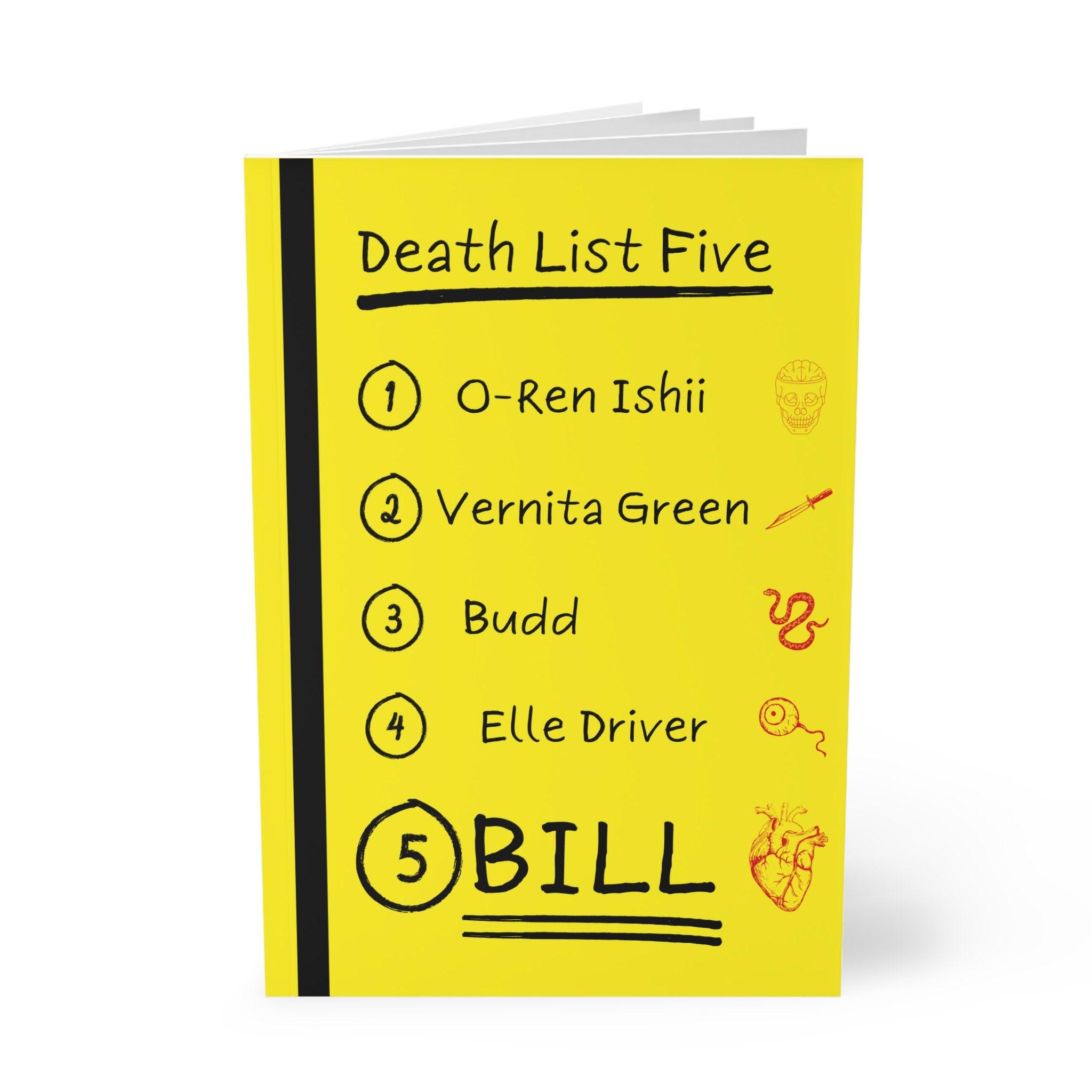 Kill Bill Softcover Notebook // Death List Five // Quentin Tarantino ...