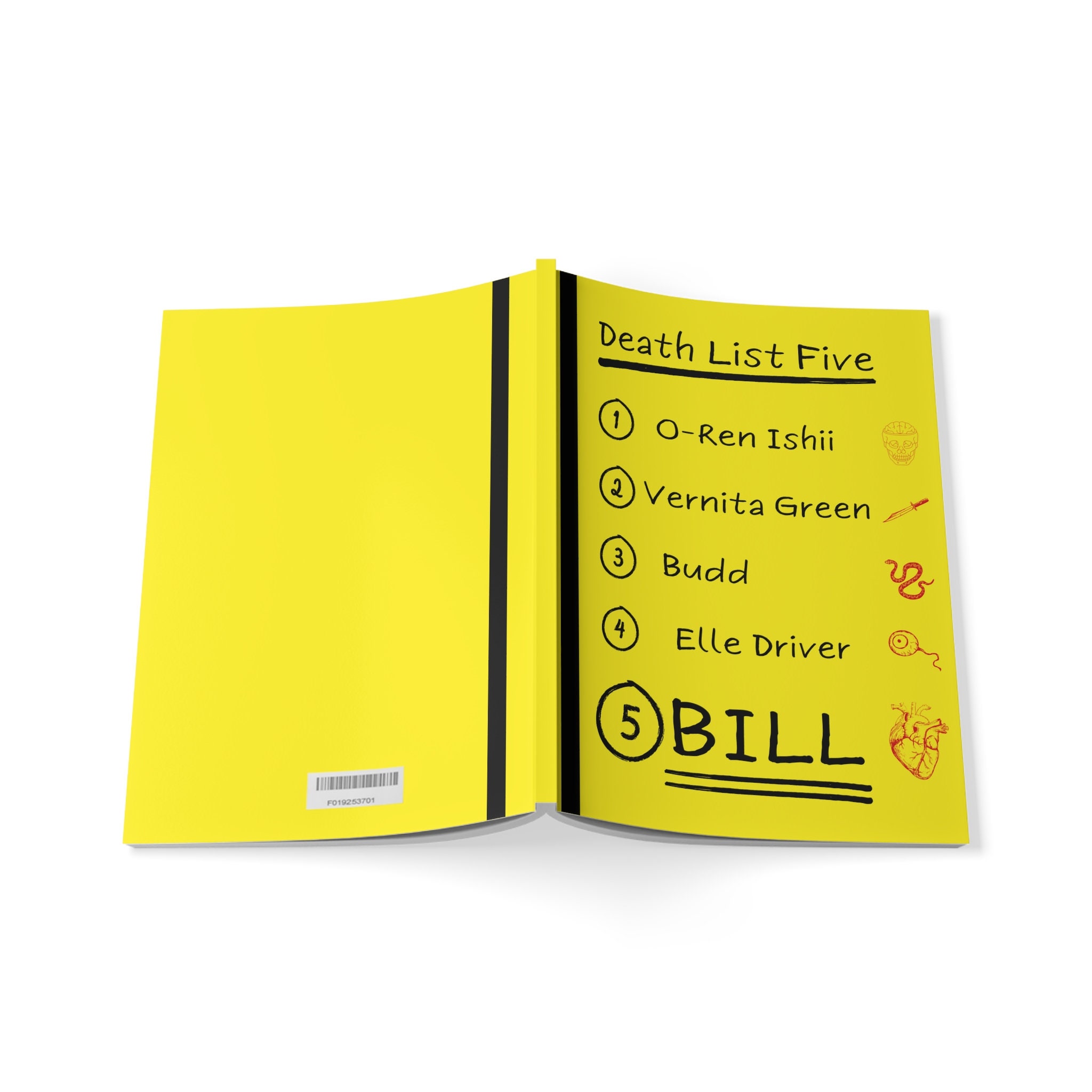 Kill Bill Softcover Notebook // Death List Five // Quentin Tarantino ...