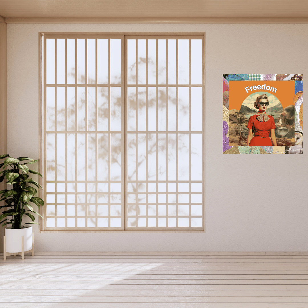 Portrait of a Woman Who Wants Freedom, Digital Collage Art, Vintage ...