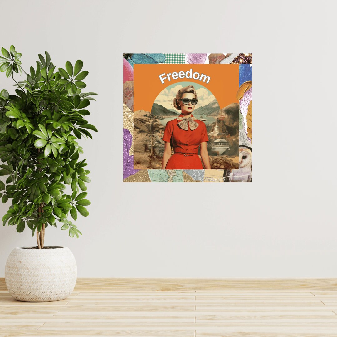 Portrait of a Woman Who Wants Freedom, Digital Collage Art, Vintage ...