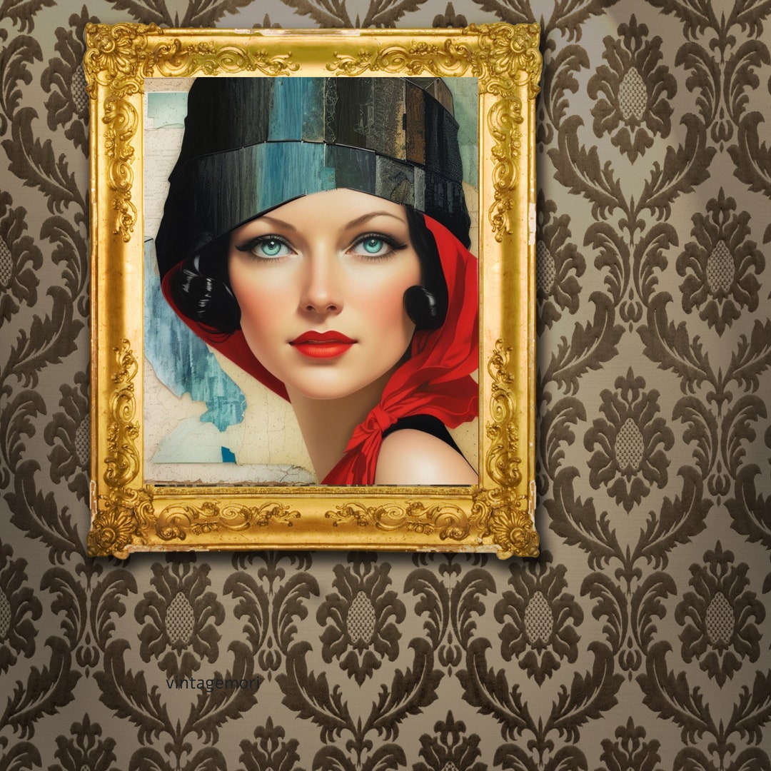 Portrait of a Beautiful Woman From the Vintage Period, Portrait of a ...