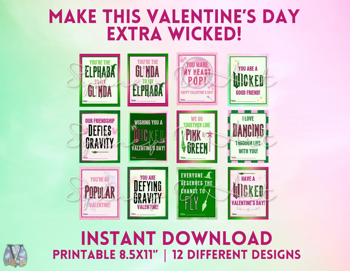 Wicked Inspired Valentine's Day Cards - Wicked Printable Valentine's ...
