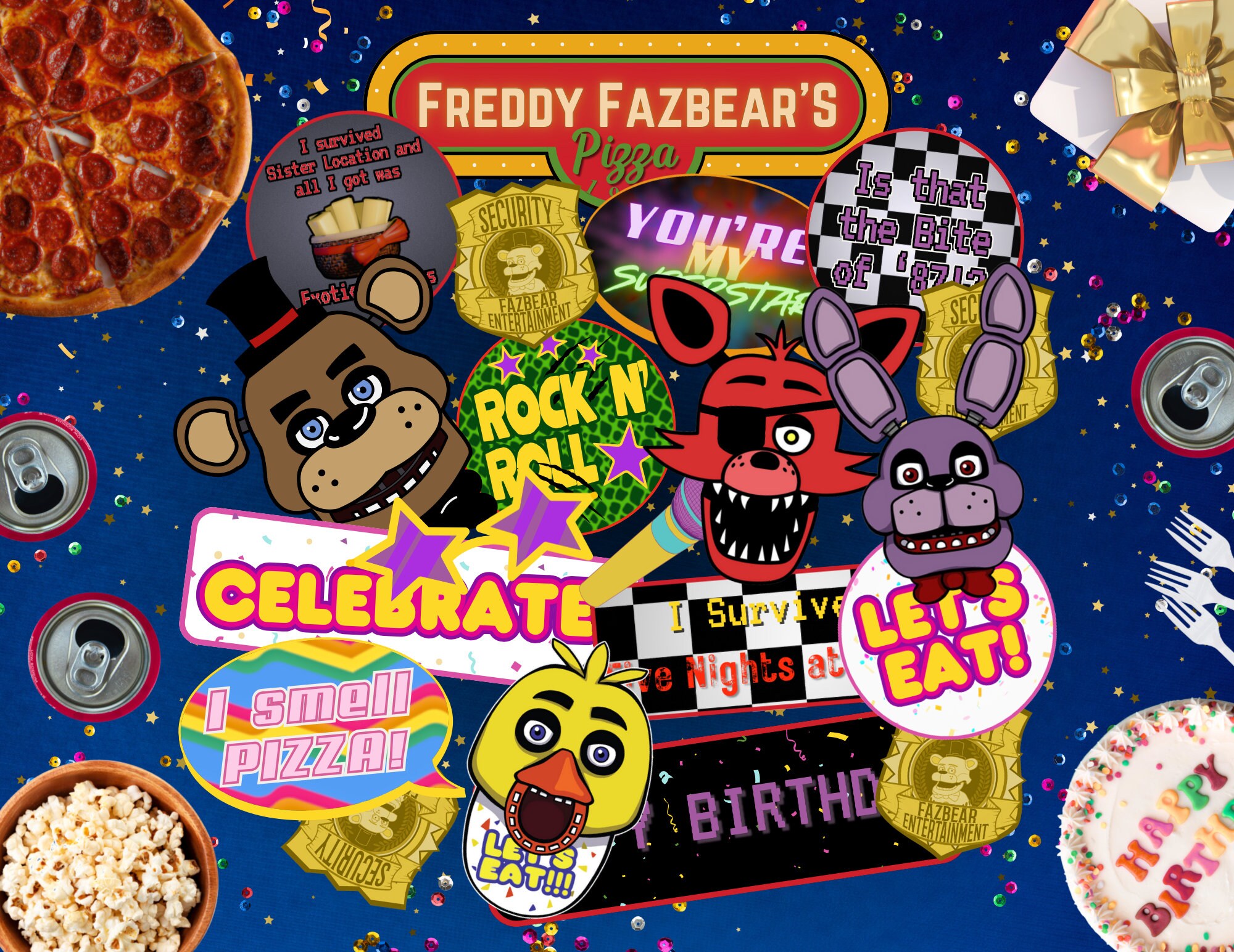 Five Nights at Freddy's Inspired - FNAF Birthday Party Decor - Fnaf ...