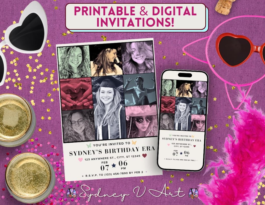Taylor Swift Eras Tour Inspired - T Swift Birthday Party Invitations ...