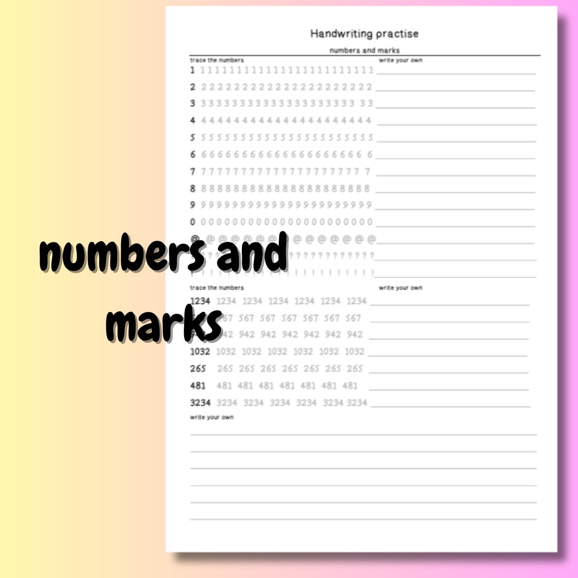 Printable Handwriting Worksheets - 4 Pages (lowercase and Uppercase ...
