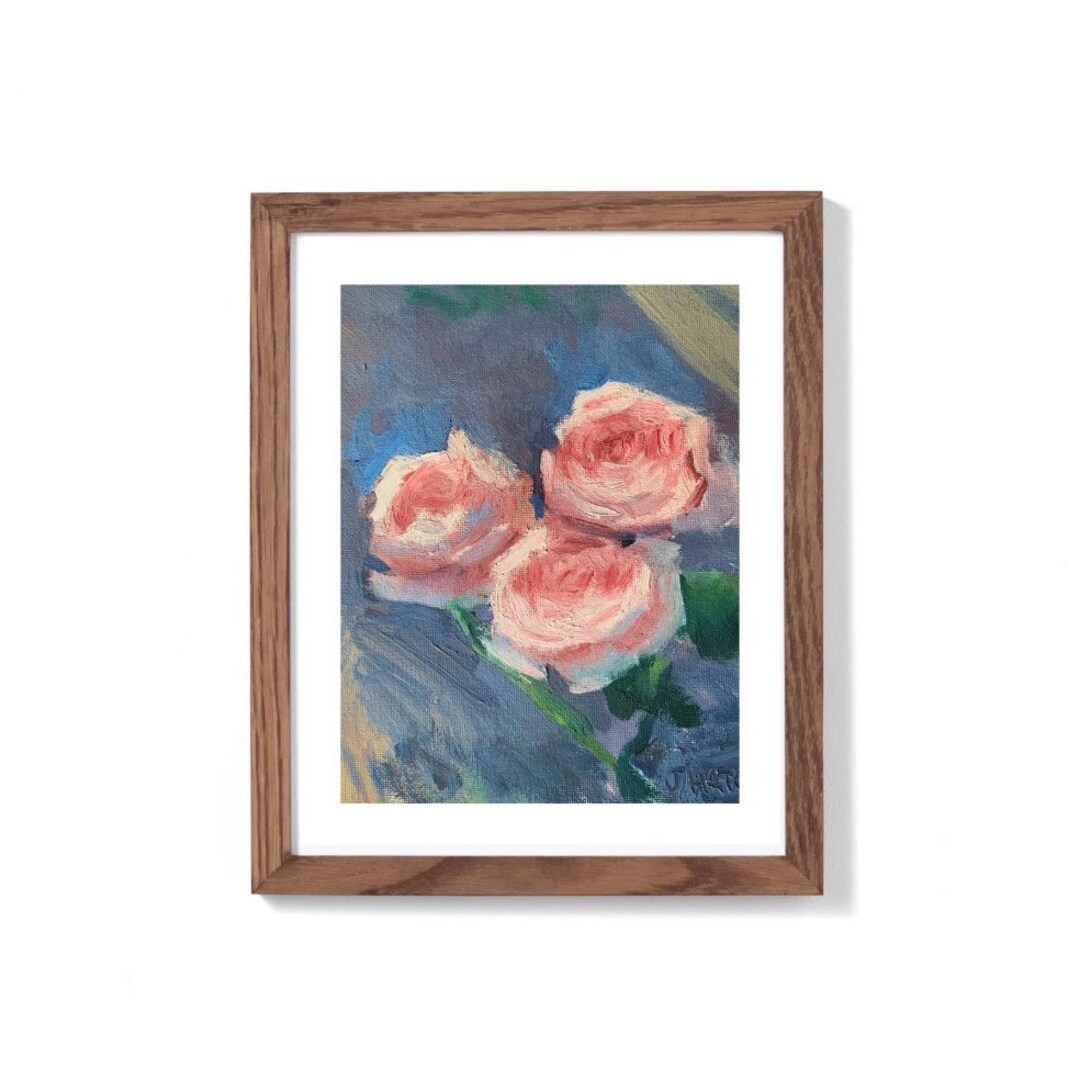 Pink Roses Art Print - Etsy