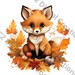 Woodland Fall Clipart Set - Fall Woodland Animal Clipart Set in PNG ...