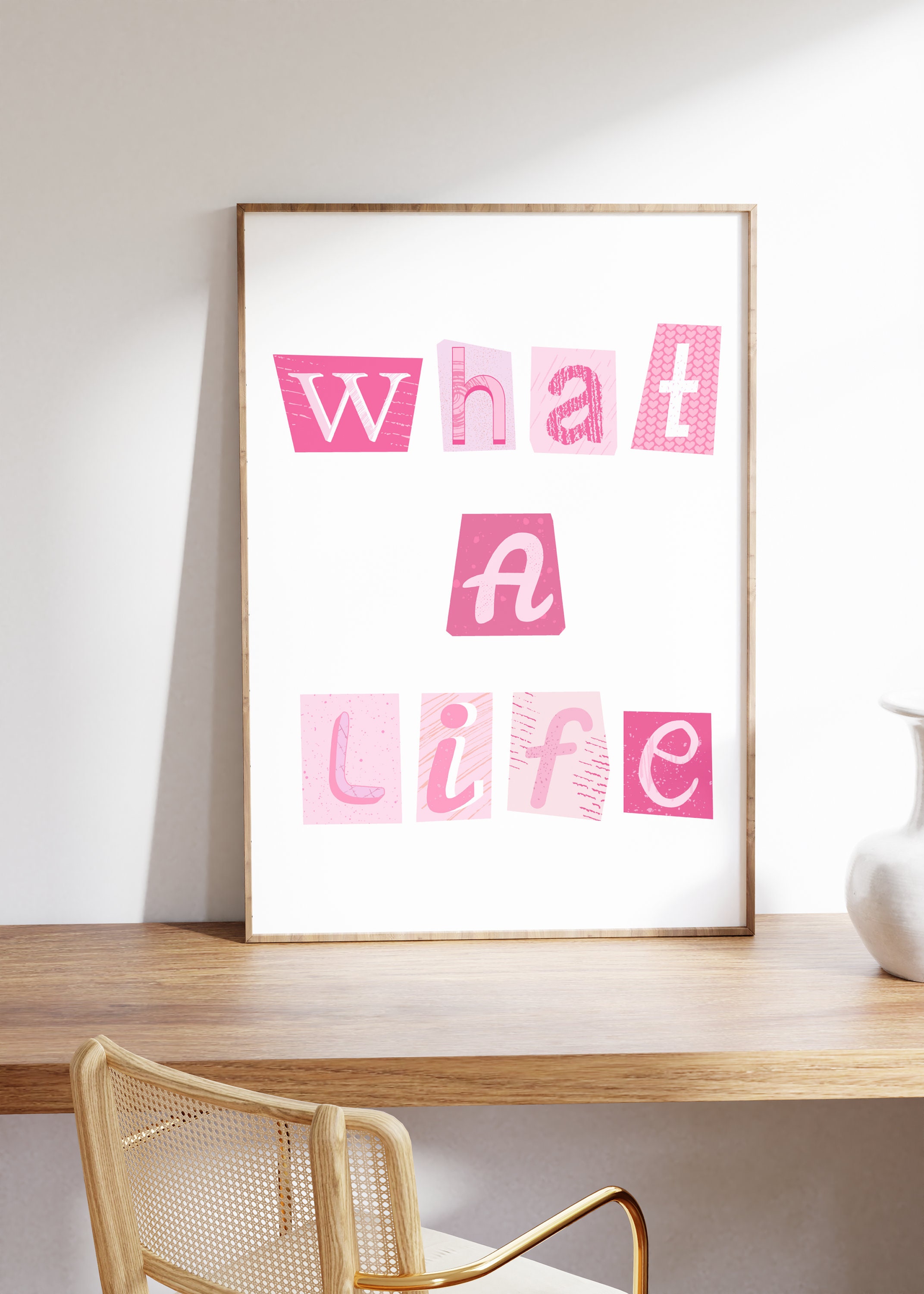 Girly Wall Art, Trendy Poster, Pink Poster Print, Pink Typography ...