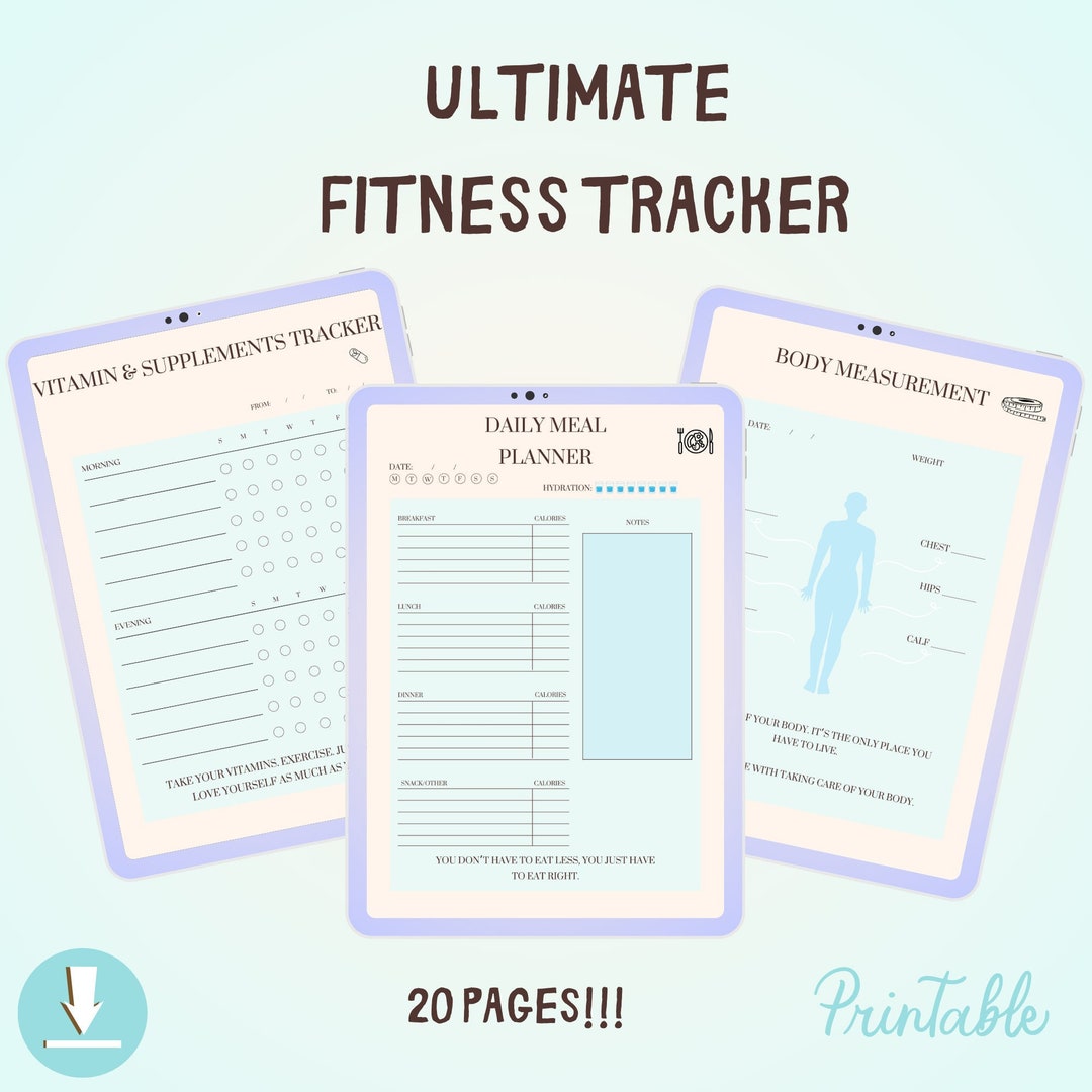 Fitness Tracker Printable Fitness Tracker Good Notes Fitness - Etsy