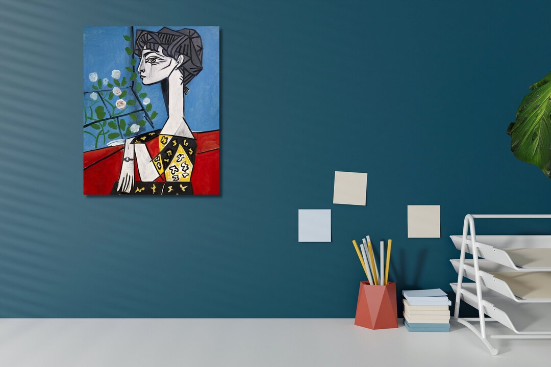 Picasso Floral Portrait of Jacqueline Art Print|surrealist Style ...
