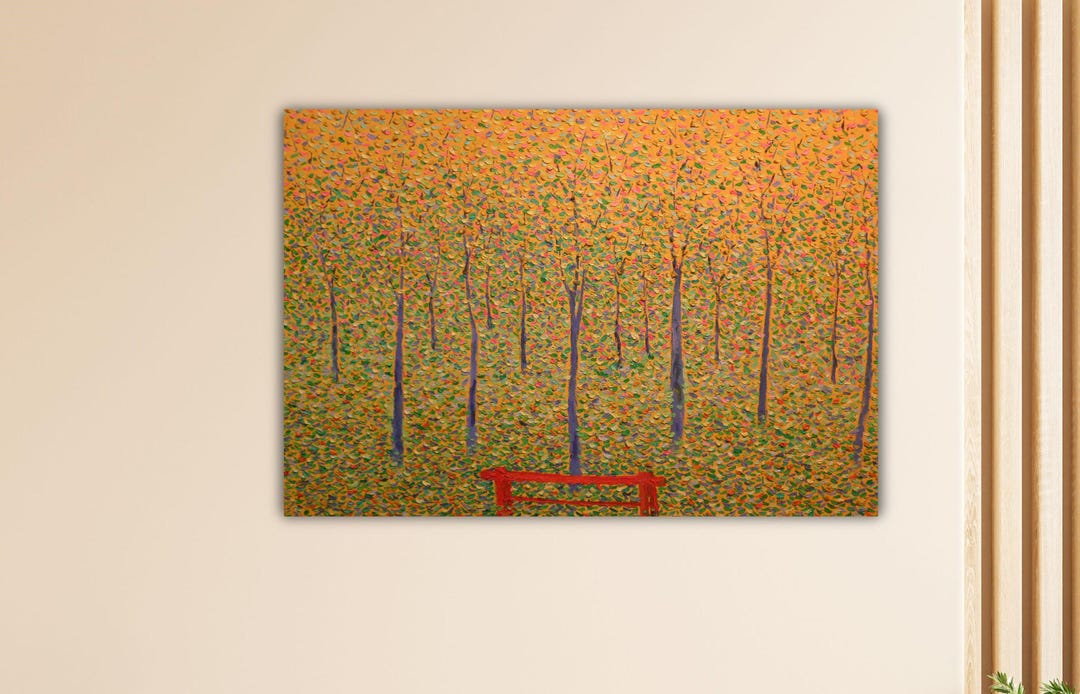 Georges Seurat Red Park Bench Wall Art Georges Seurat Poster Georges ...