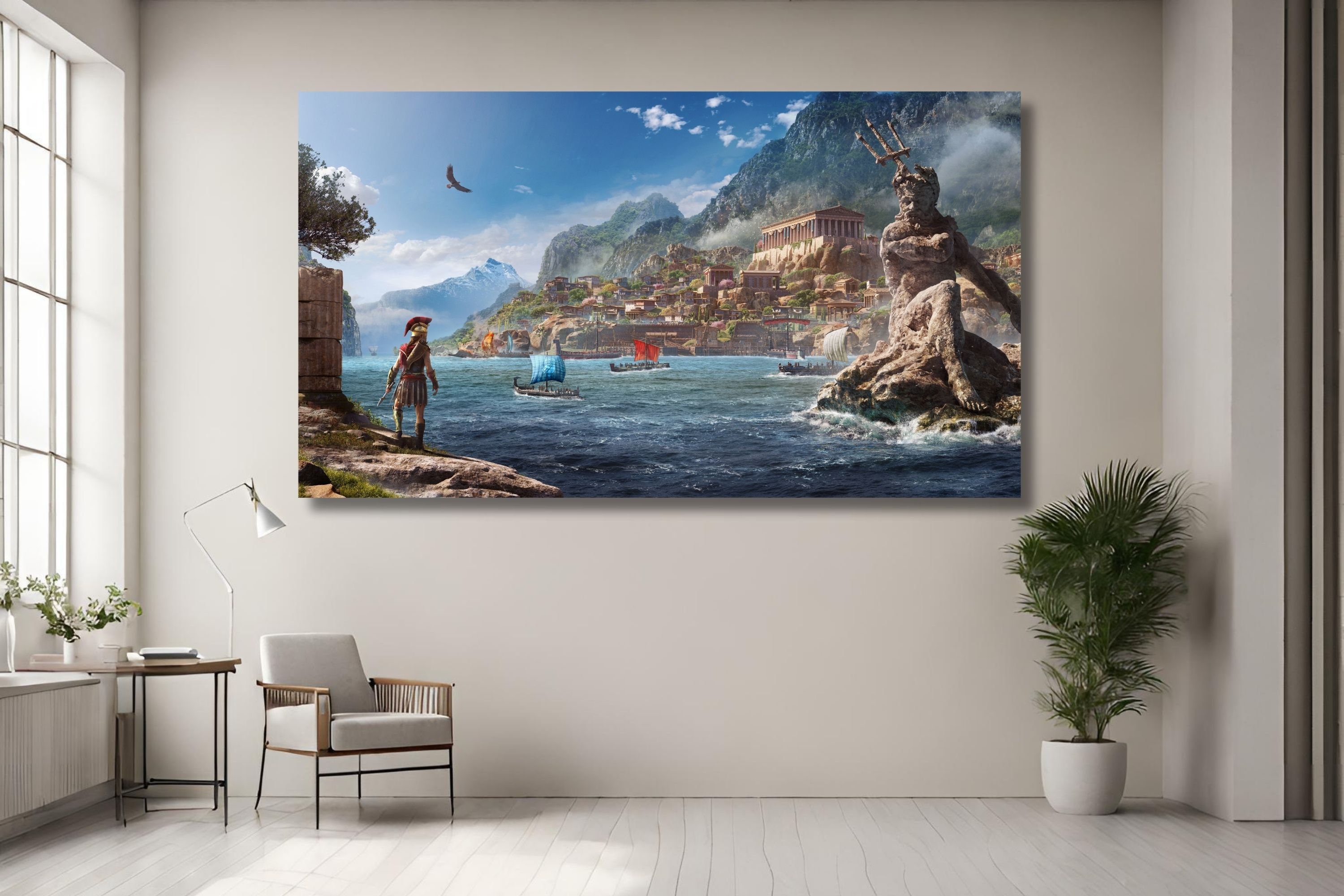 Poseidon Poster Greek Ancient Canvas Art, Neptune Wall Art, Mythology ...