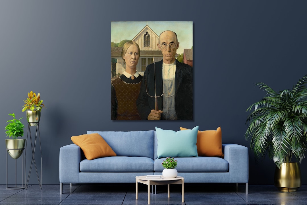 American Gothic Poster, Grant Wood 1930, American Gothic Print, Printed ...