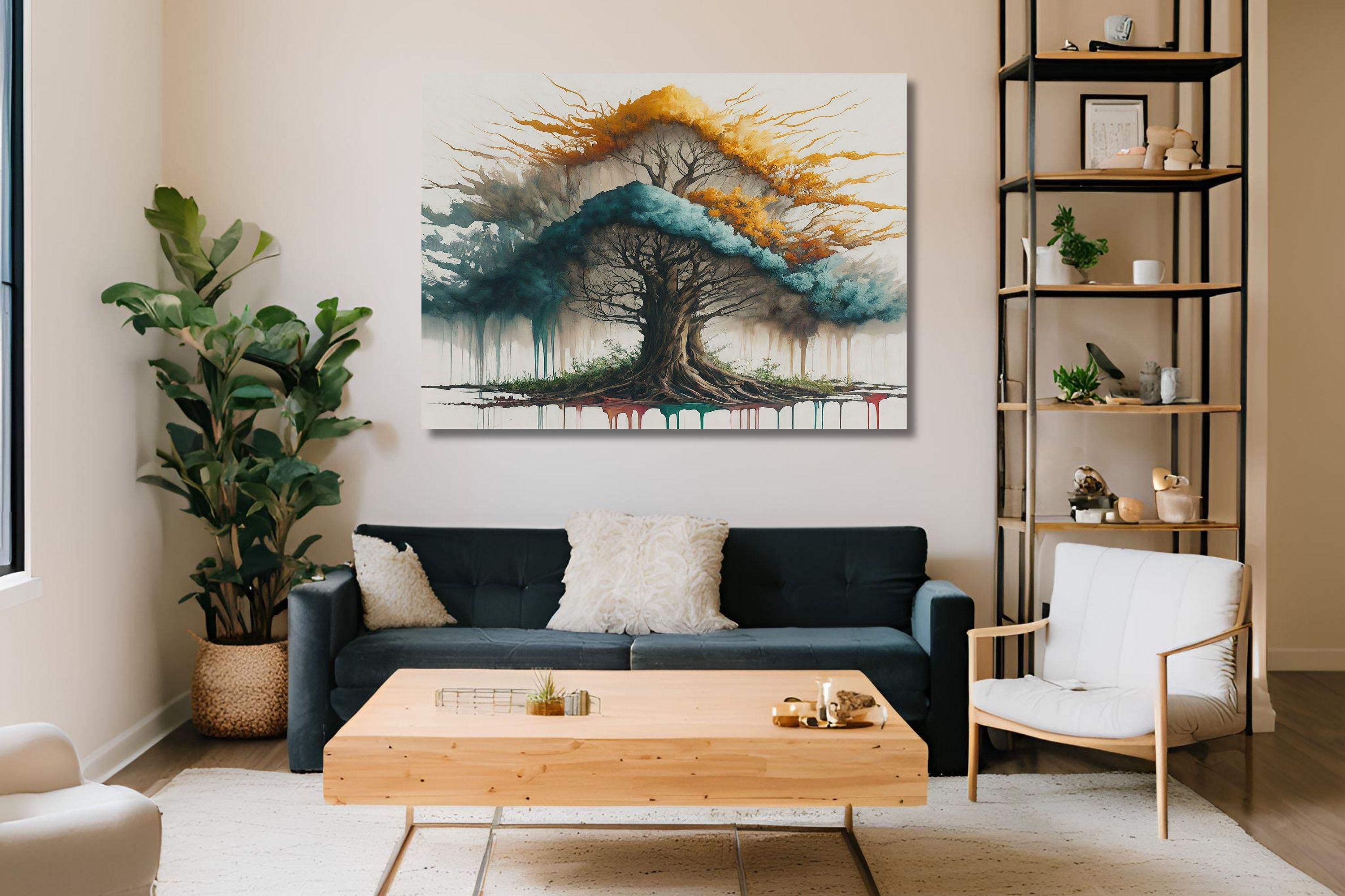 Tree of Life Artificial Intelligence Wall Art, Tree of Life Painting ...