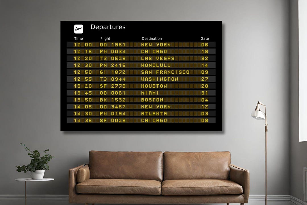 Airport Departure Canvas Art, Custom Departures Art, Airport Departure ...
