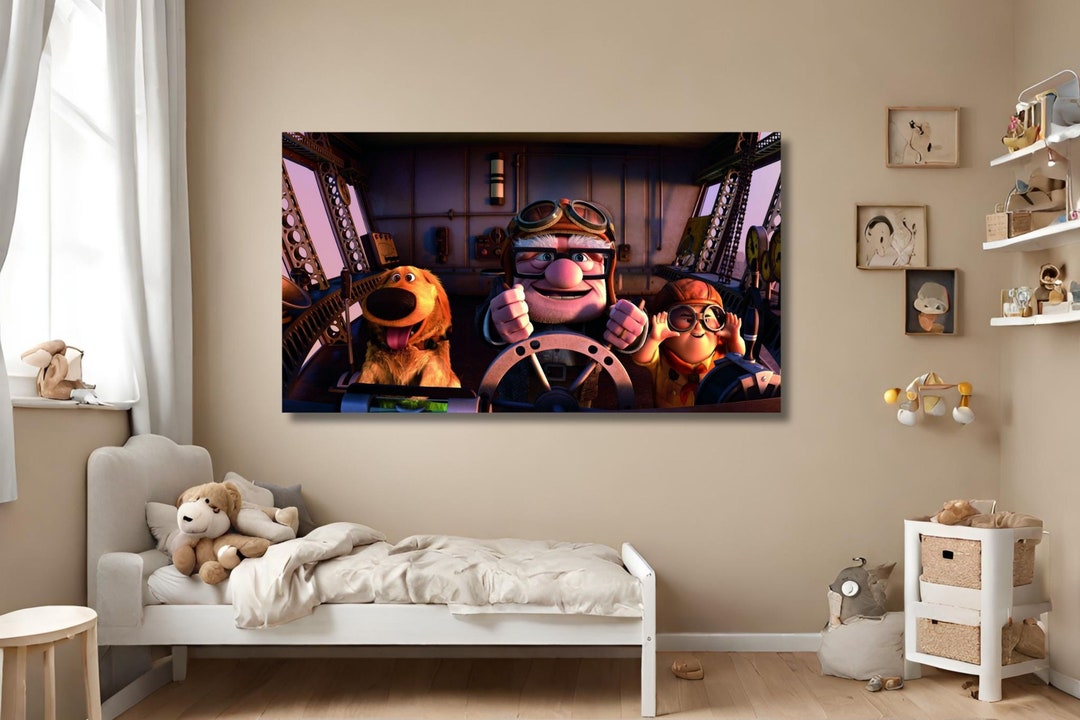 Carl Russel and Dog, Carl Fredricksen, Cartoon Wall Art, Kids Wall Art ...