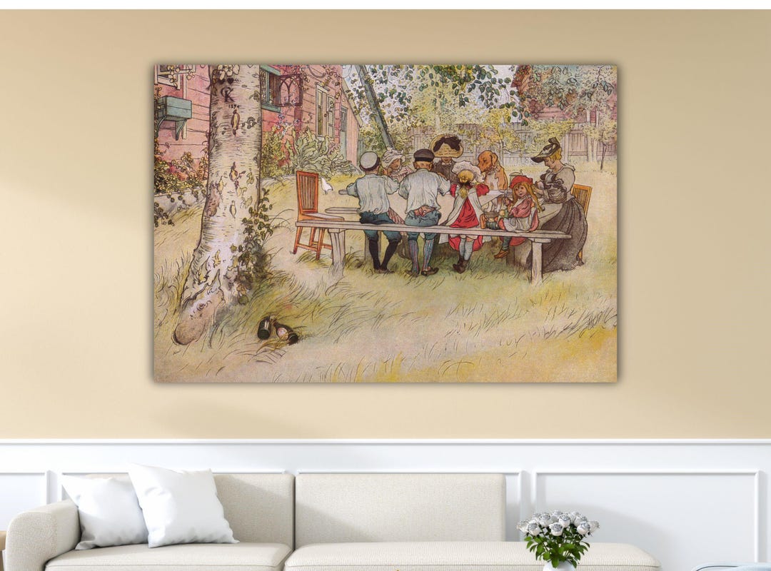 Carl Larsson - Breakfast Under the Big Birch Canvas Jcarl Larsson ...