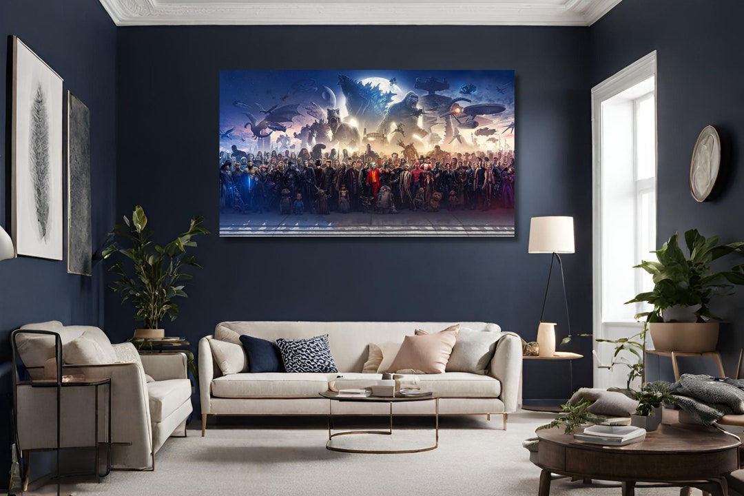 150 Movie Blockbuster Characters, Blockbuster Fine Art Canvas Print ...