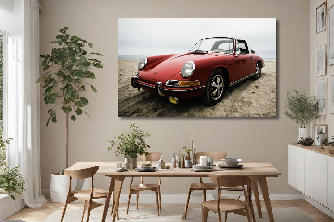 Red Porsche 911 Canvas Wall Art, Porsche Canvas, Porsche 911, Porsche ...