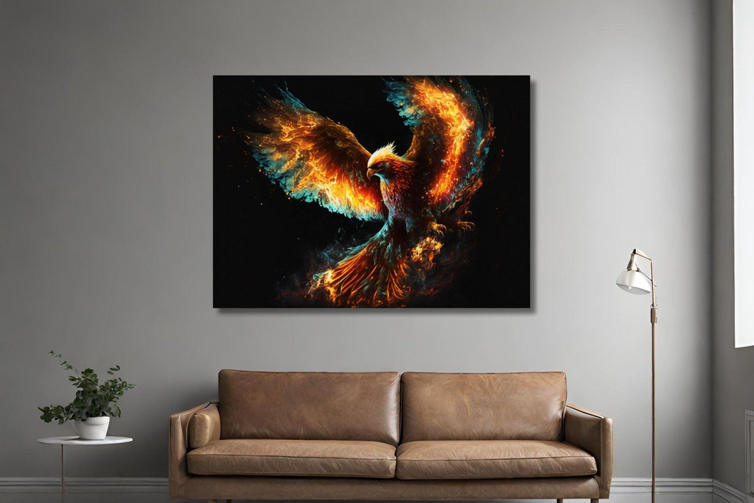 Phoenix Bird Wall Art, Phoenix, Fire Phoenix Wall Art, Inspirational ...